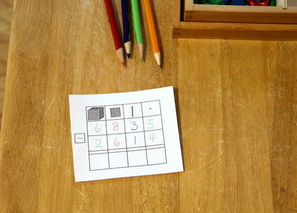 Subtraction With the Stamp Game - Montessori Album