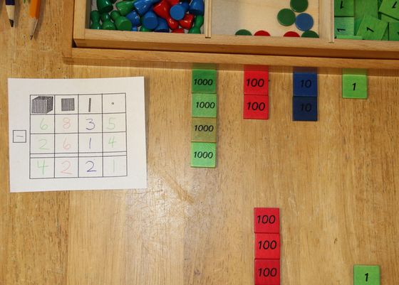 Subtraction With the Stamp Game - Montessori Album